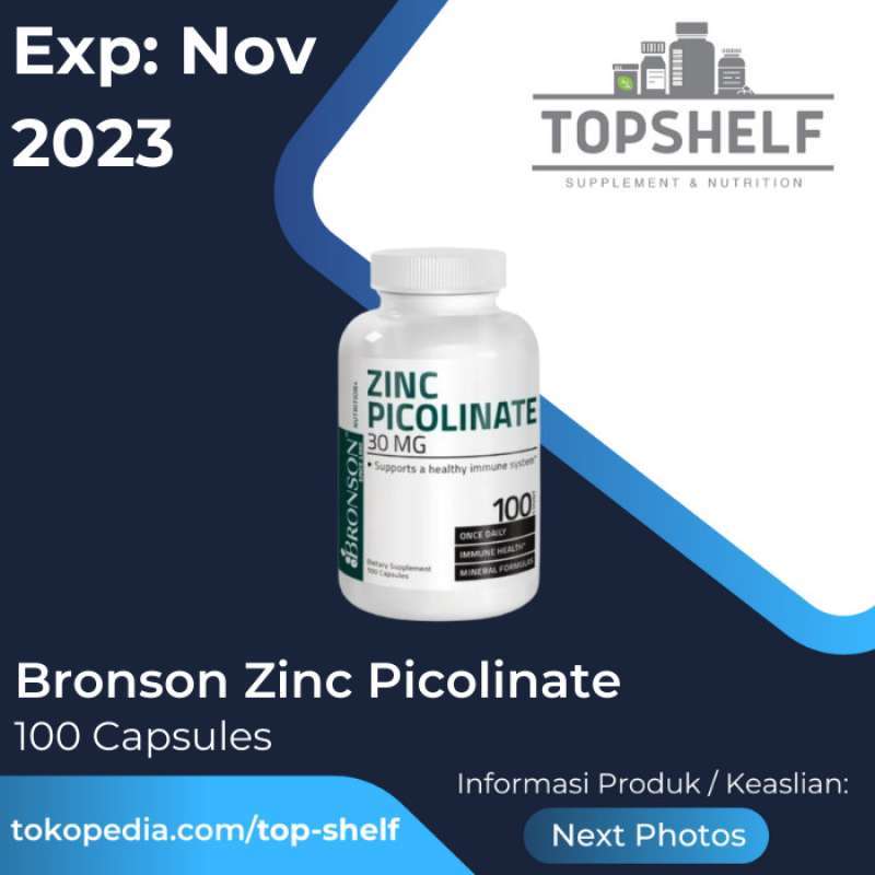 Promo Bronson Zinc Picolinate 30 Mg With Calcium Immune Cold ...