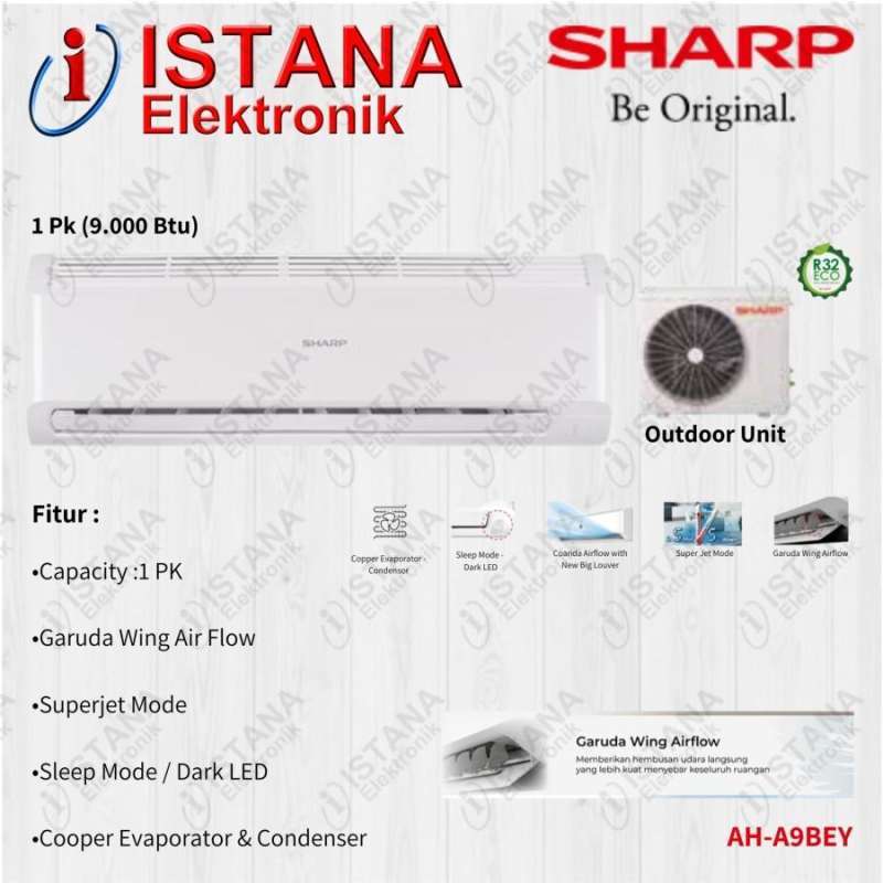 Jual SHARP AC SPLIT 1 PK GARUDA SERIES AH-A9BEY di Seller Istana Elektronik Palembang - 20 Ilir ...