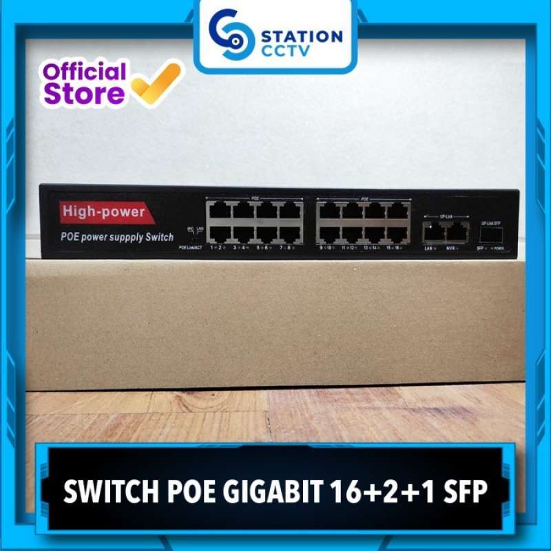 Promo Smart POE Switch FULL Gigabit 19 Port with 16 POE + 2 Uplink ...