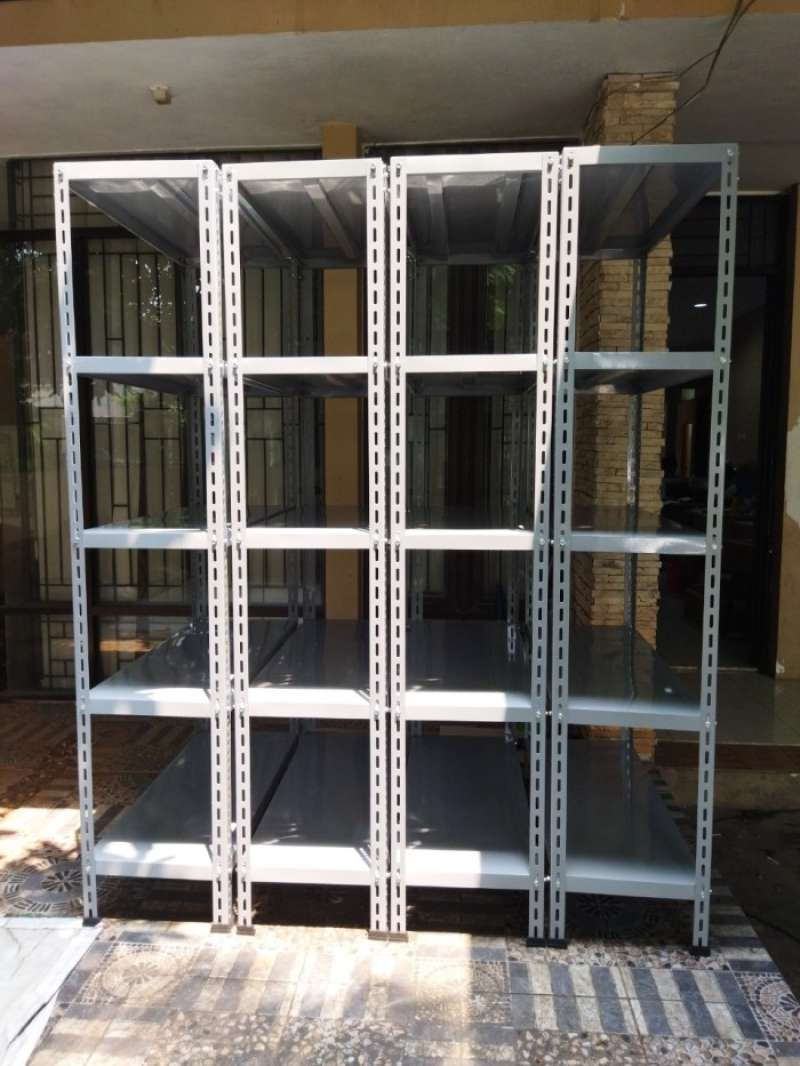 Promo Rak Besi Siku Lubang Ukuran 100 X 30/40 X 200 Cm 5 Susun Instan ...
