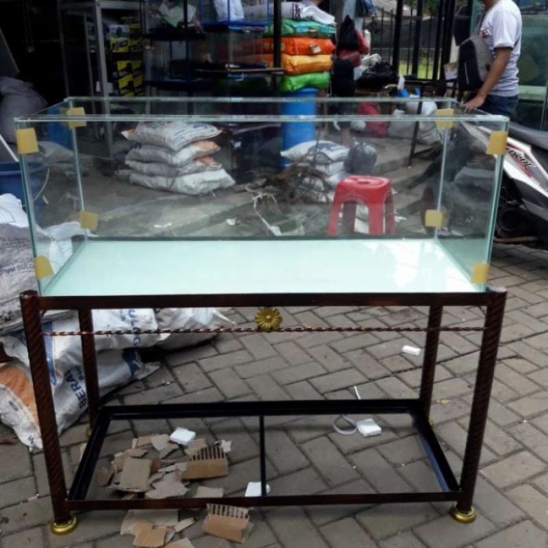 Promo aquarium 100x40x50 kaca full 8 mili dan rak 100x40x65 cm.triplak 1 pcs Diskon 23% di ...