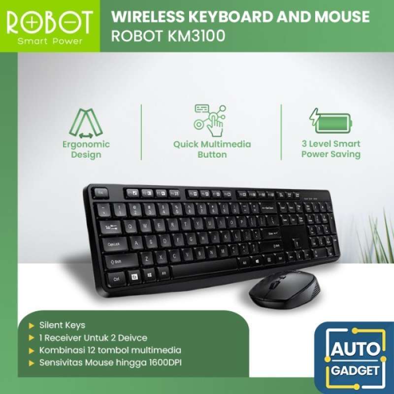 Jual Robot Wireless Keyboard And Mouse Ergonomic Combo Keyboard Mouse ...