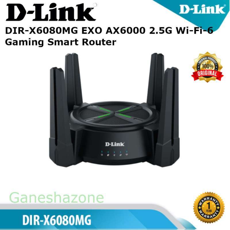 Jual D-Link DIR-X6080MG EXO AX6000 2.5G Wi-Fi-6 Gaming Smart Router di ...