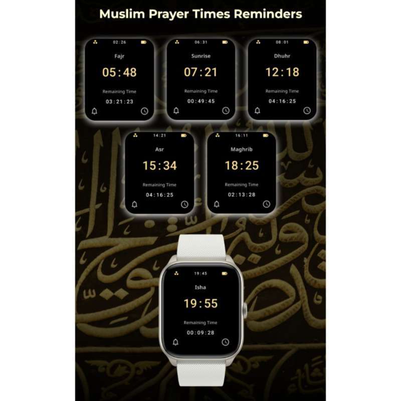 Promo Iqibla Qwatch M1 Smartwatch Spo2 Bluetooth Call Ibadah Quran ...