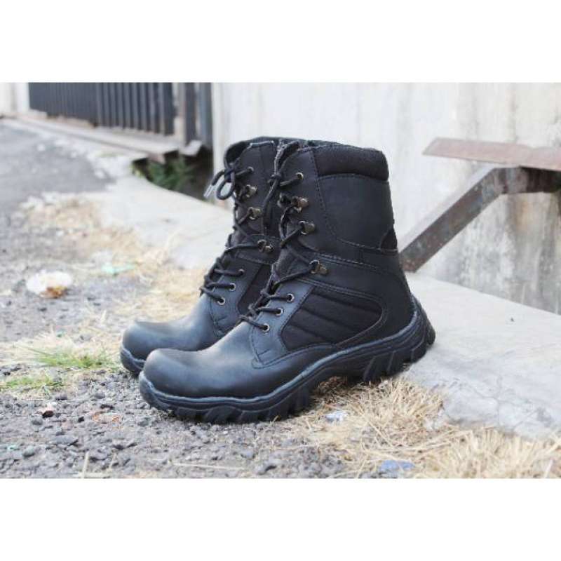 Promo Sepatu Boots Pria 6 Inc Black Pendek Safety Shoes Kerja Ujung ...