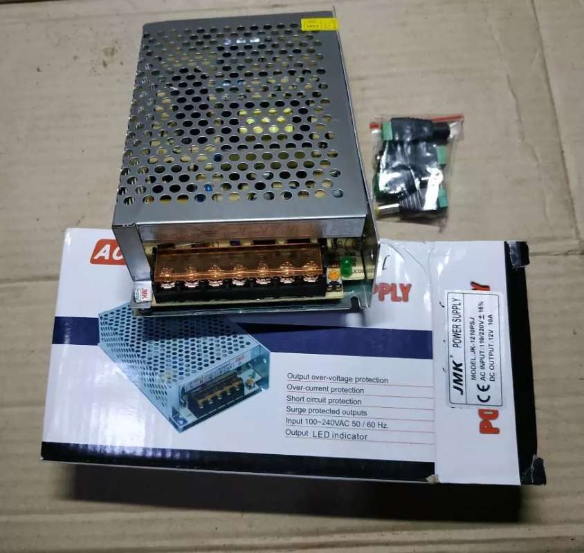 Jual Adaptor Power Supply 12v 5a / 10a Psu Jaring Buat Amplifier Cctv Led Adapter Lampu Led ...