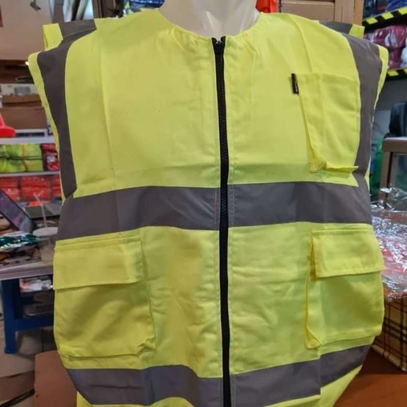 Promo Rompi Safety Bahan Drill / Rompi Proyek / Rompi Warna Kuning ...