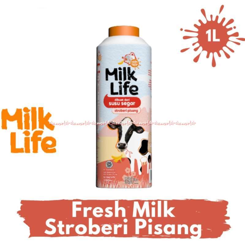 Jual Milk Life 1l Susu Segar Stroberi Pisang Murni Coklat Original ...
