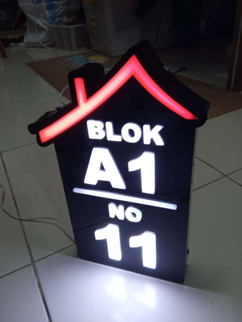 Promo No rumah akrilik led custom ukuran tinggi 30cm Diskon 23% di ...