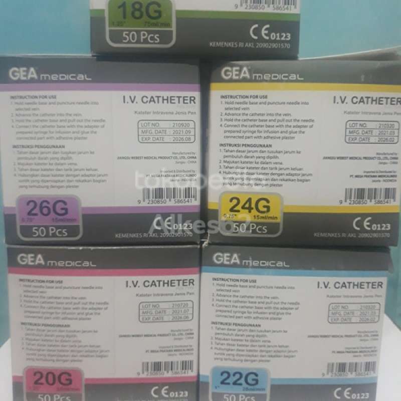Promo Abocath Catheter Aboket Kateter Gea Jarum Infus 18 20 22 24 26 ...