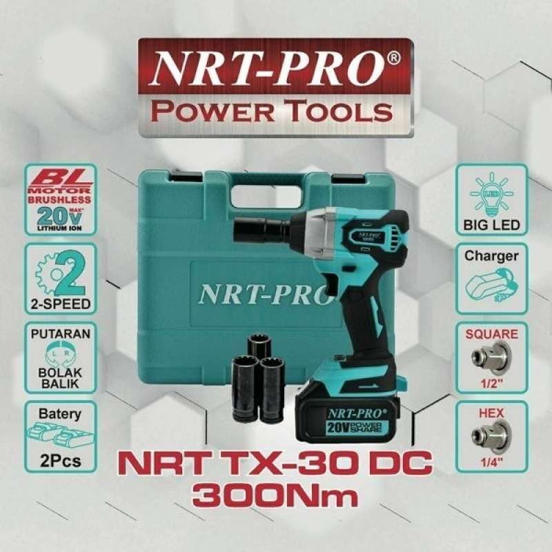 Promo NRT-PRO TX30DC Cordless Impact Wrench Brushless 20v / TX-30 DC ...