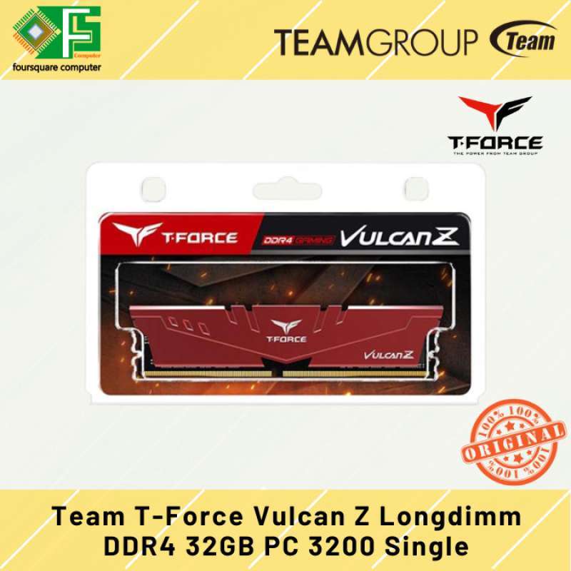 Jual Ram DDR4 32GB PC 3200 Single Channel Memory Team T-Force Vulcan Z ...