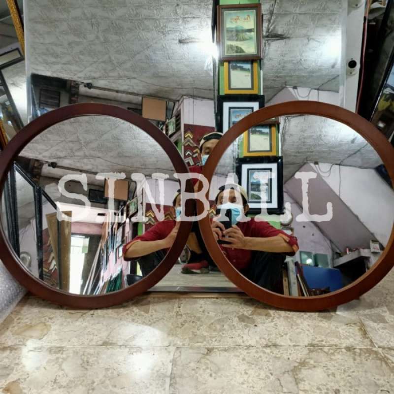 Jual Cermin Kaca Wajah Mirror Minimalis Gantung Dinding Bulat Bingkai ...