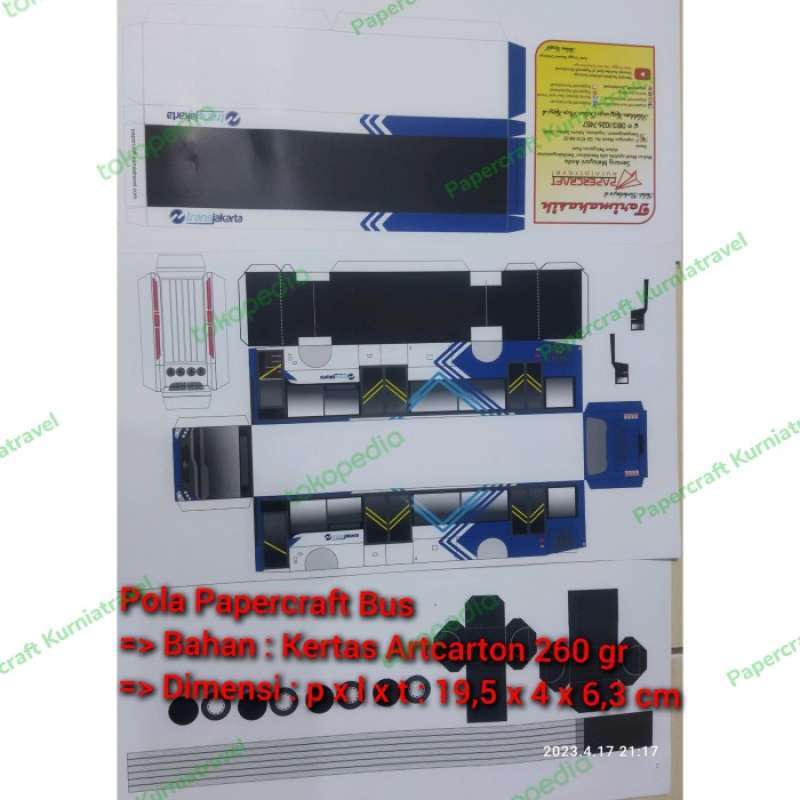 Jual Pola Papercraft Bus Trans Jakarta Metro Di Seller Wellmart Premier ...