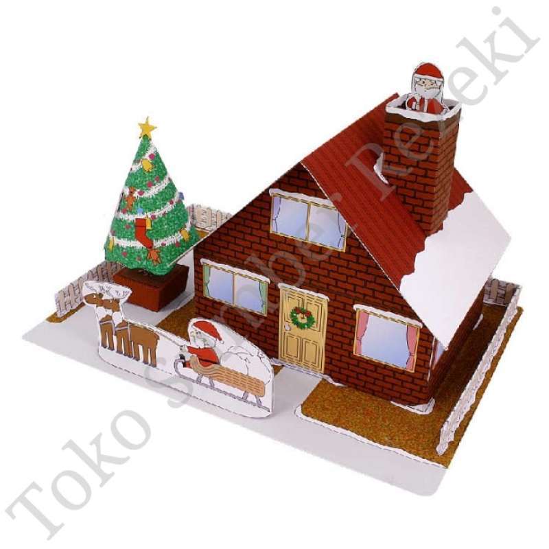 Jual Santa Clause House Christmas 3D Paper Craft Rumah Natal Papercraft ...