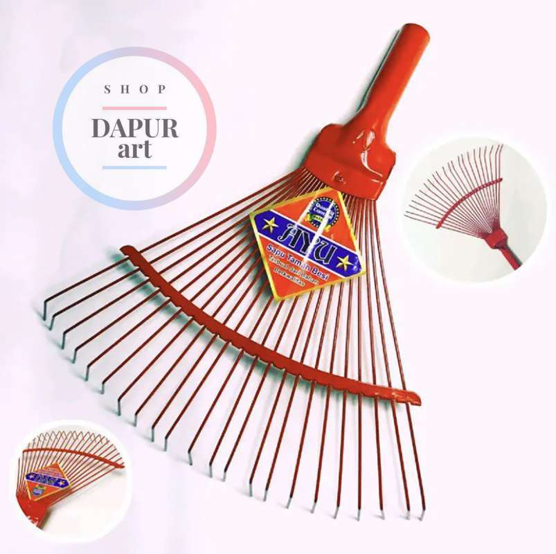 Promo Sapu Garuk Daun Besi Anti Karat Patah Taman Gagang Kayu Halaman ...