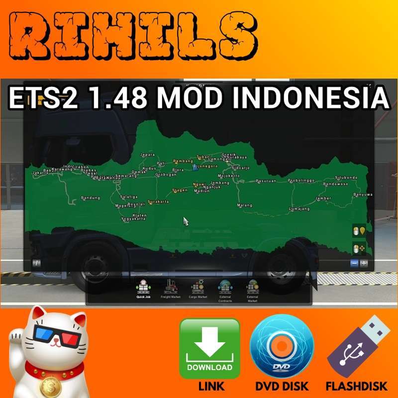 Jual Ets2 1.48 Bus Truk Map Indonesia Game Untuk Komputer Pc Laptop ...