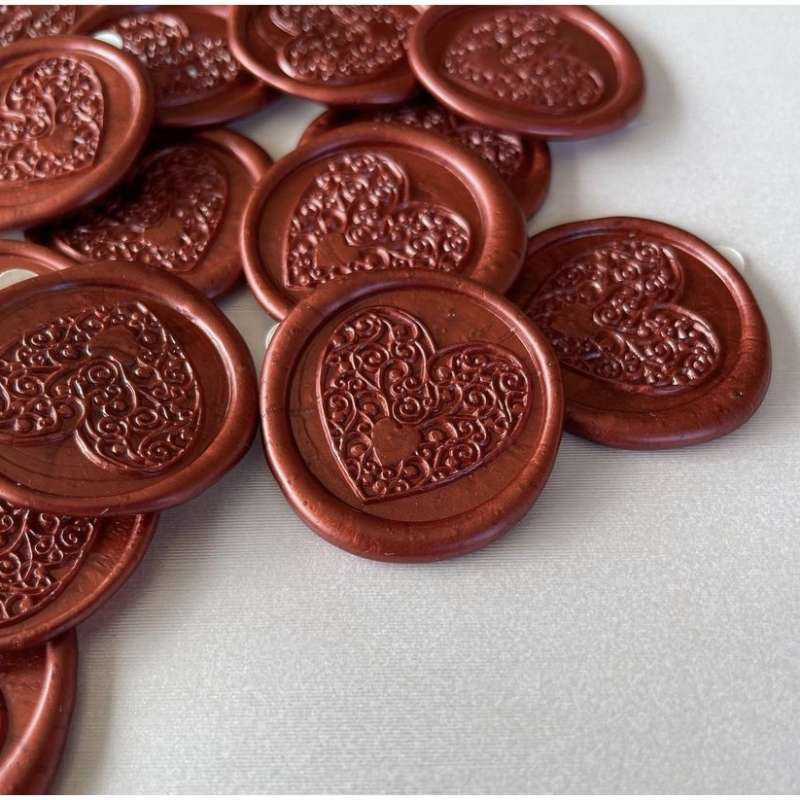 Promo (Hsc) Love Quilling ( Red Metallic ) - Seal Wax Coin Ready Stock ...