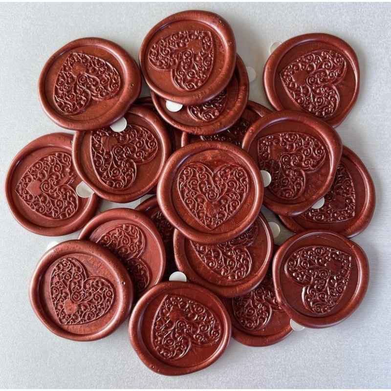 Promo (Hsc) Love Quilling ( Red Metallic ) - Seal Wax Coin Ready Stock ...