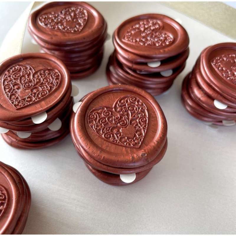 Promo (Hsc) Love Quilling ( Red Metallic ) - Seal Wax Coin Ready Stock ...