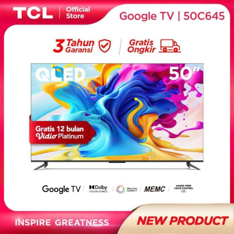 Jual TV Andorid TCL 50C645 50 inch QLED Google TV 4KUHD-Garansi Resmi di Seller MAJU HARDWARE ...