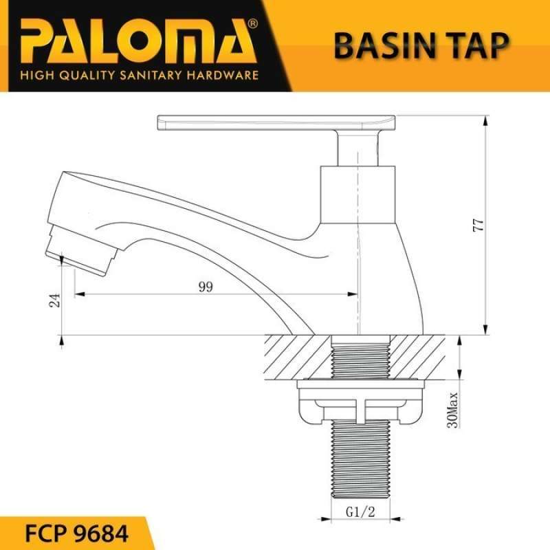 Promo Kran washtafel cuci tangan meja PALOMA FCP 9684 keran hitam basin ...