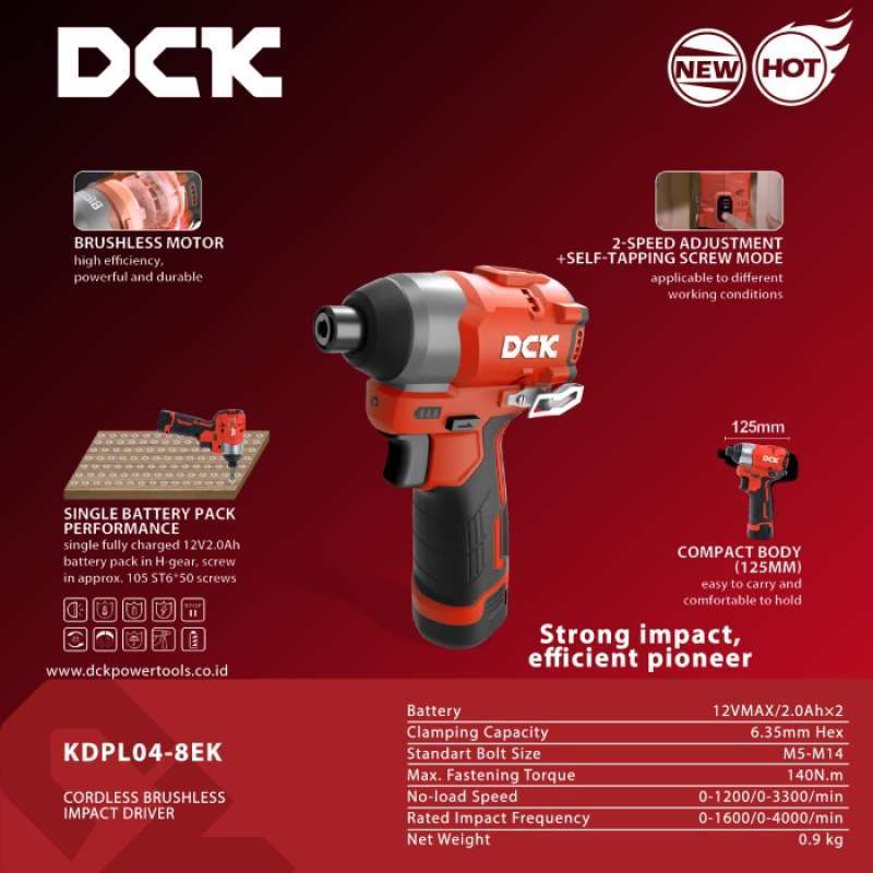 Jual Impact Dck Kdpl04-8ek Driver Cordless Brushless 12v Di Seller Dck ...