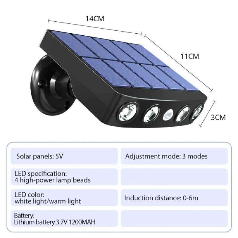Promo LAMPU SOROT TAMAN TENAGA SURYA SOLAR CELL DINDING OUTDOOR SENSOR GERAK Diskon 23% di ...