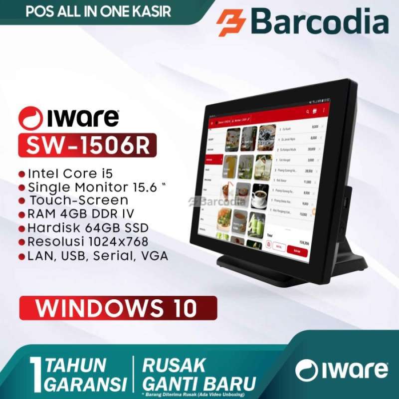 Promo All in One PC POS Kasir Touchscreen Iware SW-1506R Intel i5 Diskon 23% di Seller Tuskar ...