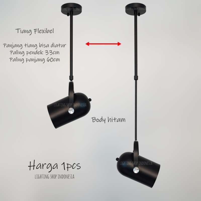 Promo Lampu gantung hias industrial + tiang flexible minimalis resto cafe Diskon 23% di Seller ...