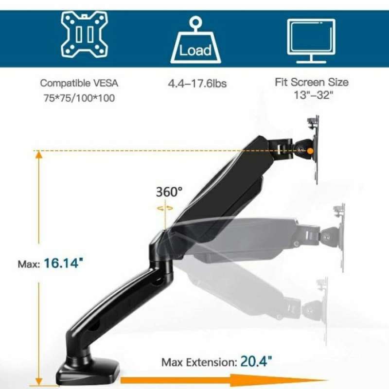 Promo North Bayou NB F80 - Bracket TV Monitor LED LCD 17- 30 Arm ...
