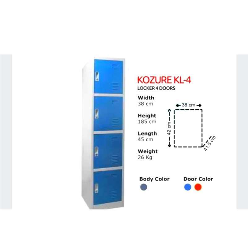 Jual Kozure Locker 4 Pintu Loker Besi Lemari Arsip Filling Cabinet Rak ...