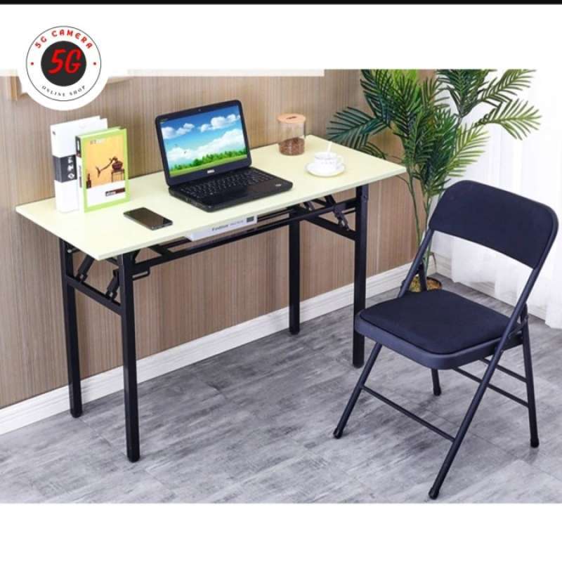 Promo Meja Kayu Lipat Foldable Desk 120x60cm Single Layer - white ...
