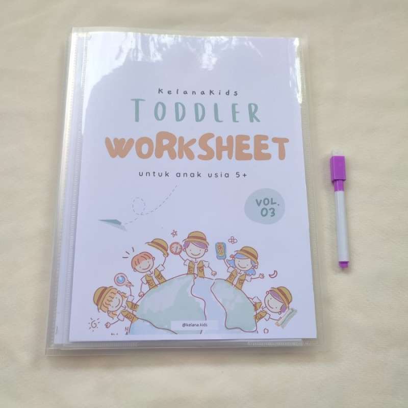Jual Wroksheet Vol. 03 / Lembar kerja anak usia 5th+ - + map & spidol ...
