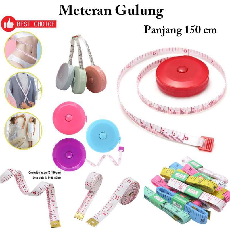 Promo Meteran Gulung 150 Cm Meteran Baju Meteran Badan Meteran Pita ...