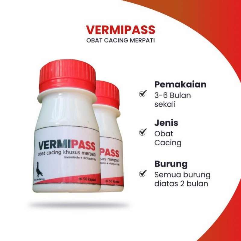 Jual Obat Cacing Burung Merpati - VERMIPASS di Seller Dunia Hobi ...