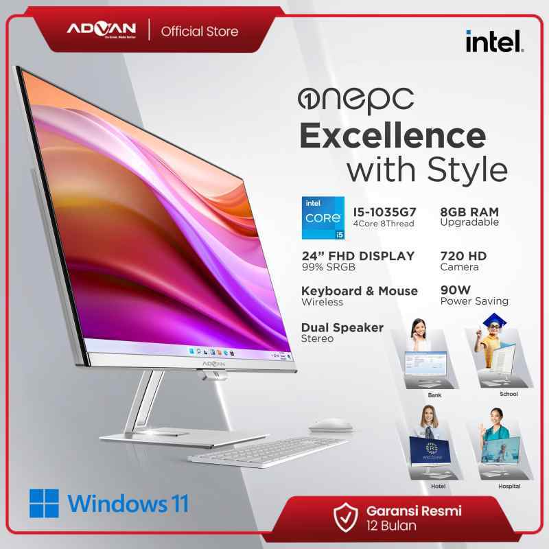 Jual Advan All In One Pc Aio Onepc Intel I5 8+512gb Windows 11 Di Seller Advan Indonesia ...