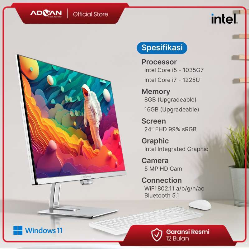 Jual Advan All In One Pc Aio Onepc Intel I5 8+512gb Windows 11 Di ...