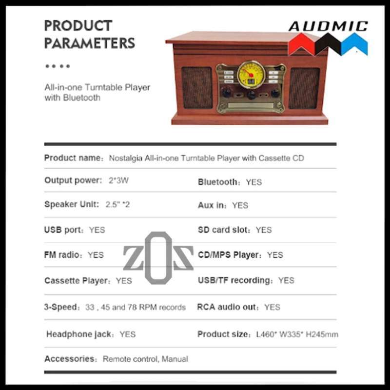 Jual Turntable Player Pemutar Piringan Hitam Vinyl Bluetooth Retro ...