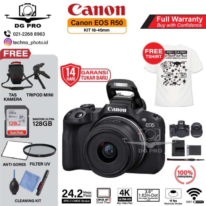 Jual Canon Eos R50 Kit 18-45mm Mirrorless Camera Eos R 50 18-45 Mm ...