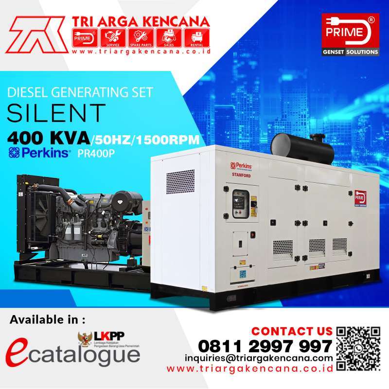 Jual Genset PRIME Perkins 400 KVA Silent (TKDN) Tersedia di E-Katalog di Seller CV. TRI ARGA ...
