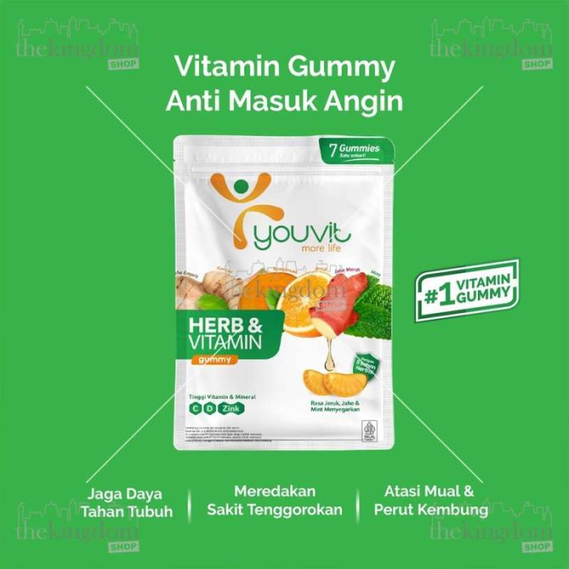 Jual Youvit Herb Vitamin Gummy 7 Days Multivitamin Jahe Merah Daya Tahan Tubuh Herbal Sachet Di ...