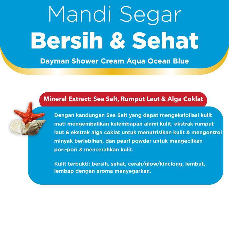 Promo Sabun Mandi Cair Dayman Shower Cream Aqua Ocean Blue 1000 ml ...