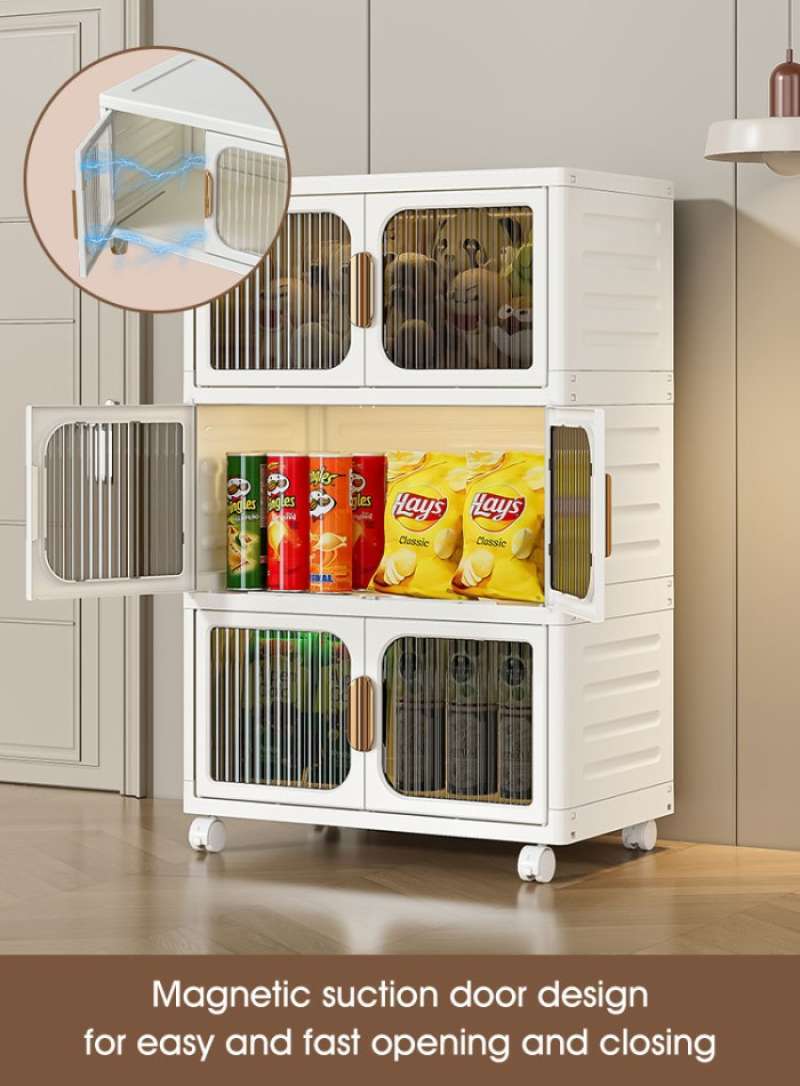 Promo Rak Plastik Susun Transparan Lemari Penyimpanan Multifungsi Bahan ...