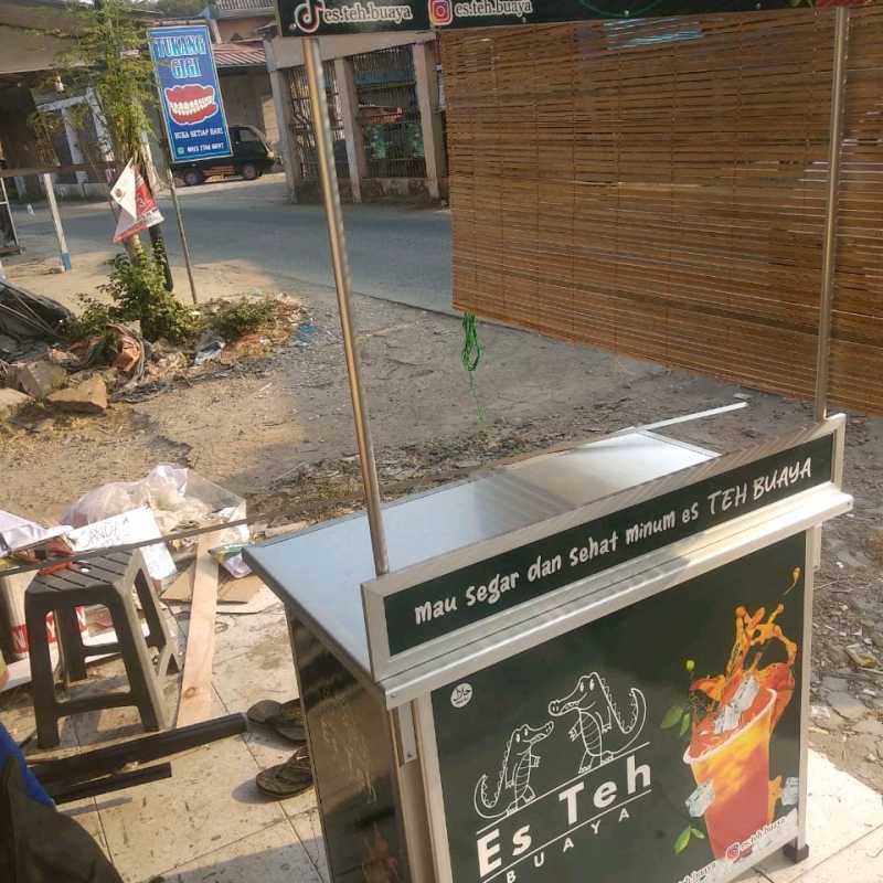 Jual Booth Portable Meja Lipat Dagang makanan minuman dengan pintu ...