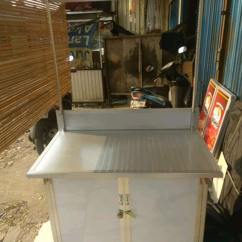 Jual Booth Portable Meja Lipat Dagang makanan minuman dengan pintu ...
