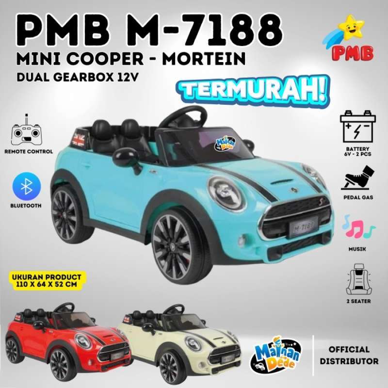 Promo Mainan Anak Mobil Aki Pmb 7188 Mini Cooper Mortein - Merah ...
