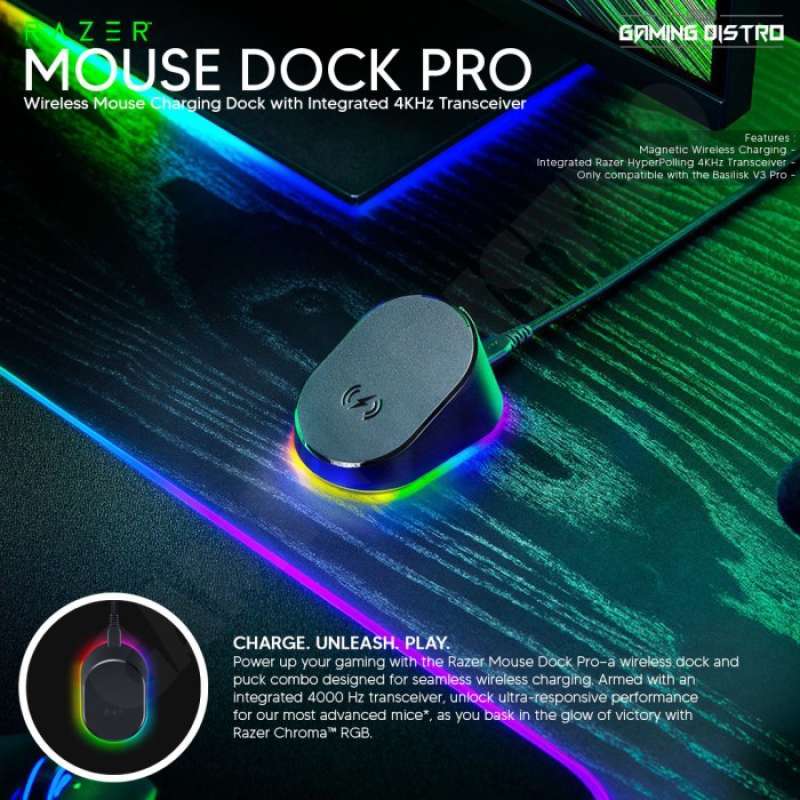 Promo Razer Mouse Dock Pro - Wireless Mouse Charging Dock 4khz ...