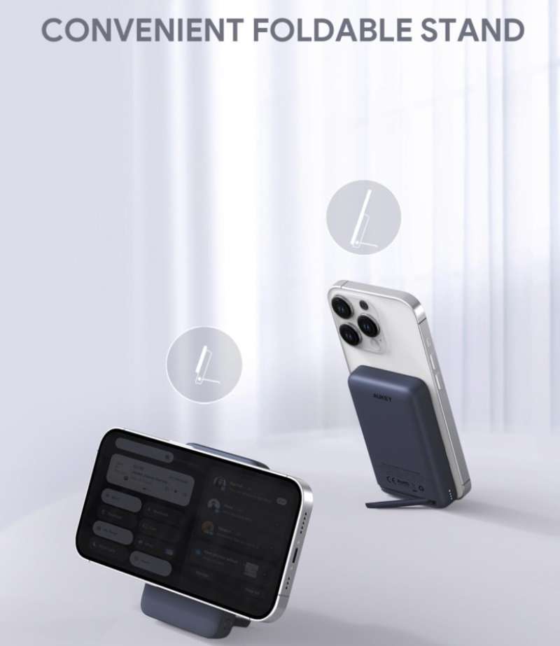 Promo Aukey Wireless Powerbank MagSafe 10000mah Pb-ms02-bu Usb-c 30w Pd ...