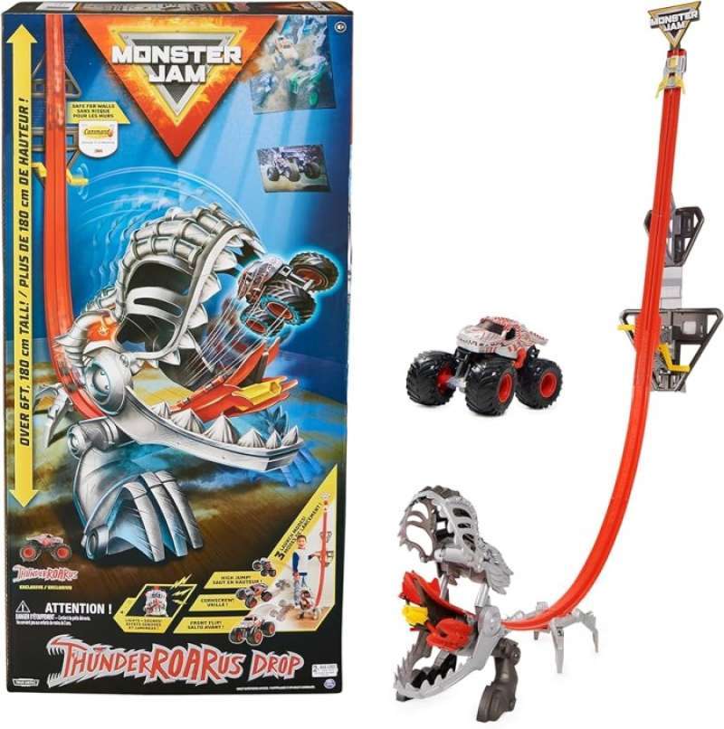Promo Mainan Monster Jam Thunder Roarus Drop Playset Diskon 28% Di ...